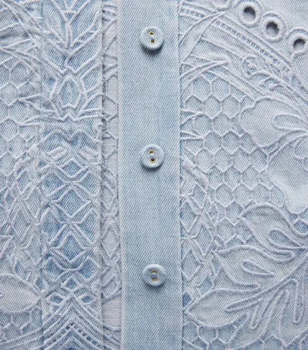 Zimmermann Denim Embroidered Daylight Shirt - Blue