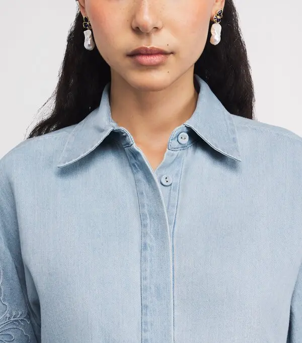Zimmermann Denim Embroidered Daylight Shirt - Blue