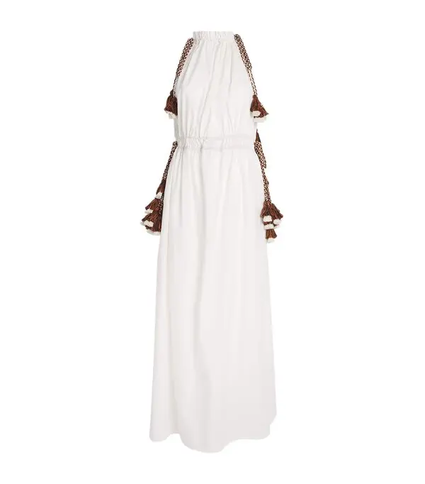 Escvdo Cotton Mati Maxi Dress - White
