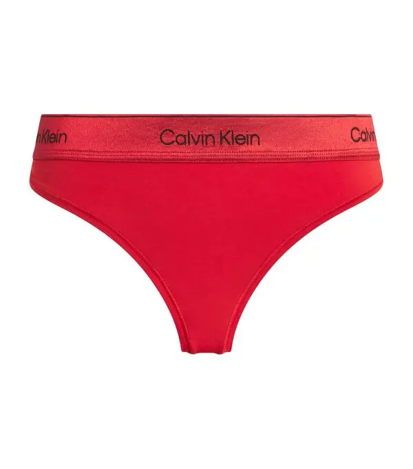 Calvin Klein Cotton-modal Holiday Icon Thong - Red