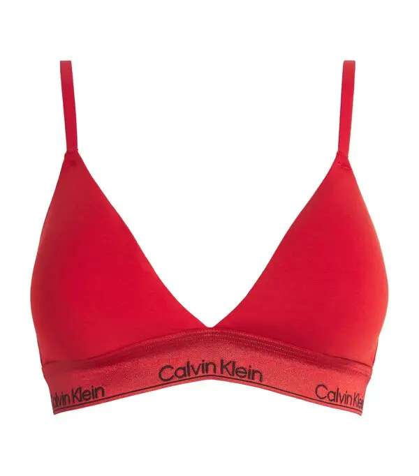 Calvin Klein Cotton-modal Holiday Icon Bra - Red
