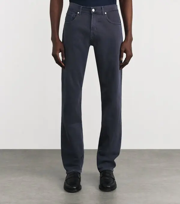 7 For All Mankind Cotton-blend Straight Chinos - Blue