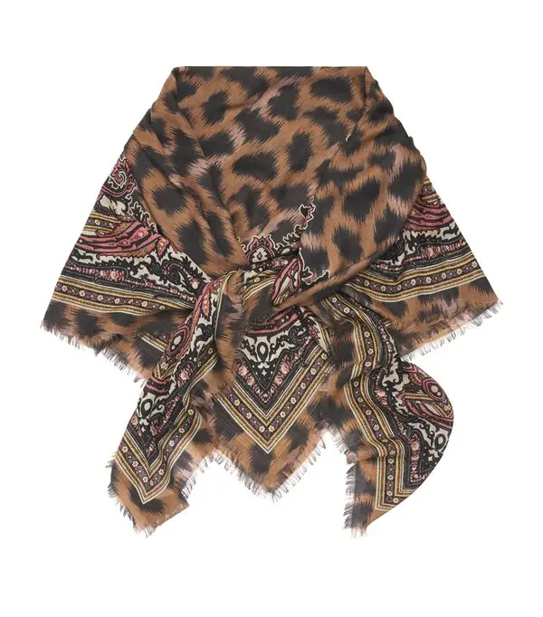 Etro Wool-cashmere Printed Scarf - Brown