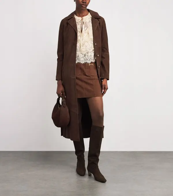 Rixo Wiley Mini Skirt - Brown