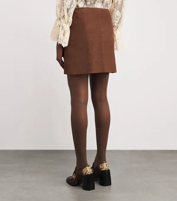 Rixo Wiley Mini Skirt - Brown