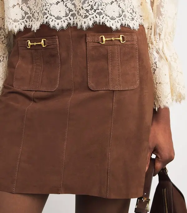 Rixo Wiley Mini Skirt - Brown