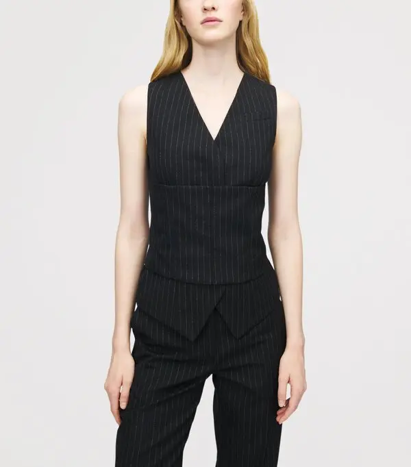 Alexander McQueen Wool Pinstripe Waistcoat