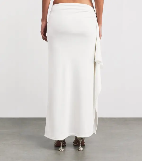 Christopher Esber Ribbed Maxi Skirt With Crystal Embellishment