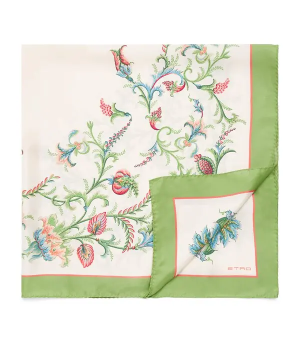 Etro Silk Floral Scarf - Ivory