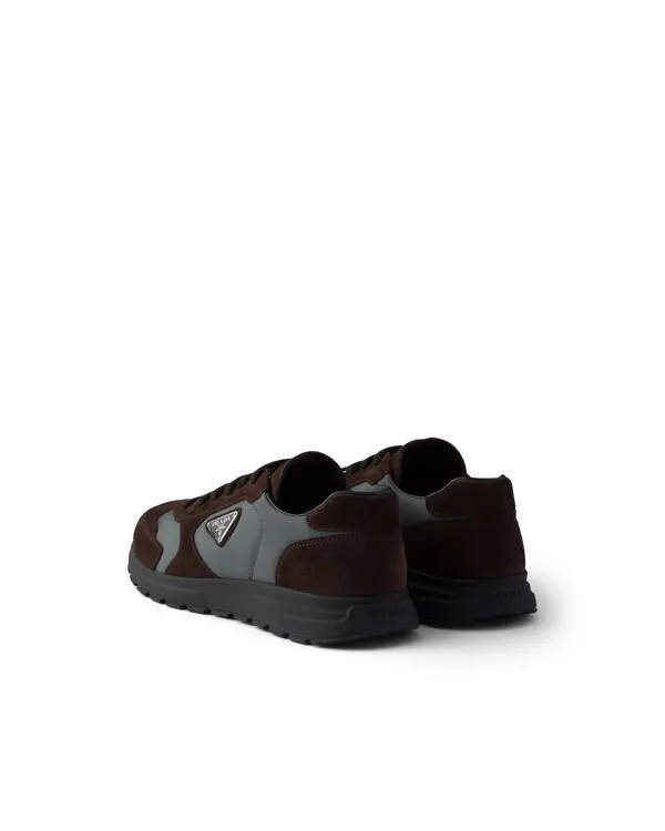 Prada Prax Suede And Re-nylon Sneakers - Brown