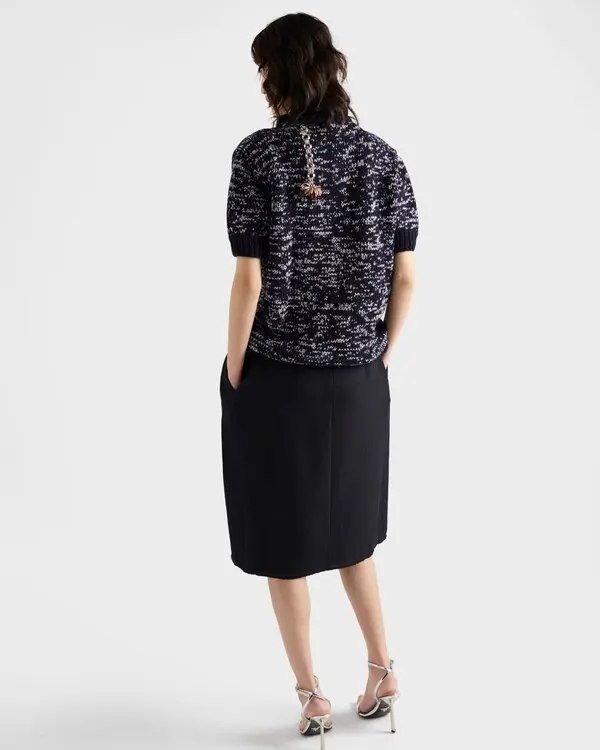 Prada Short-sleeved Wool Sweater With Pendants