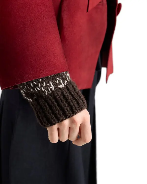 Prada Wool Crew-neck Sweater With Pendants - Brown