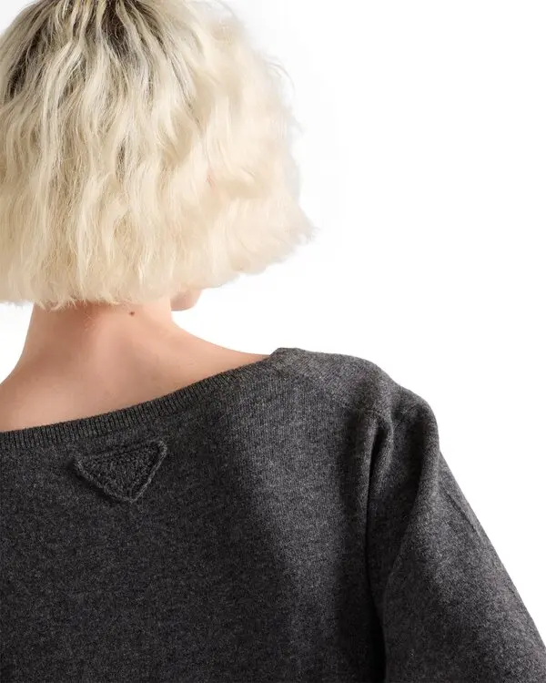 Prada Cashmere V-neck Sweater - Grey
