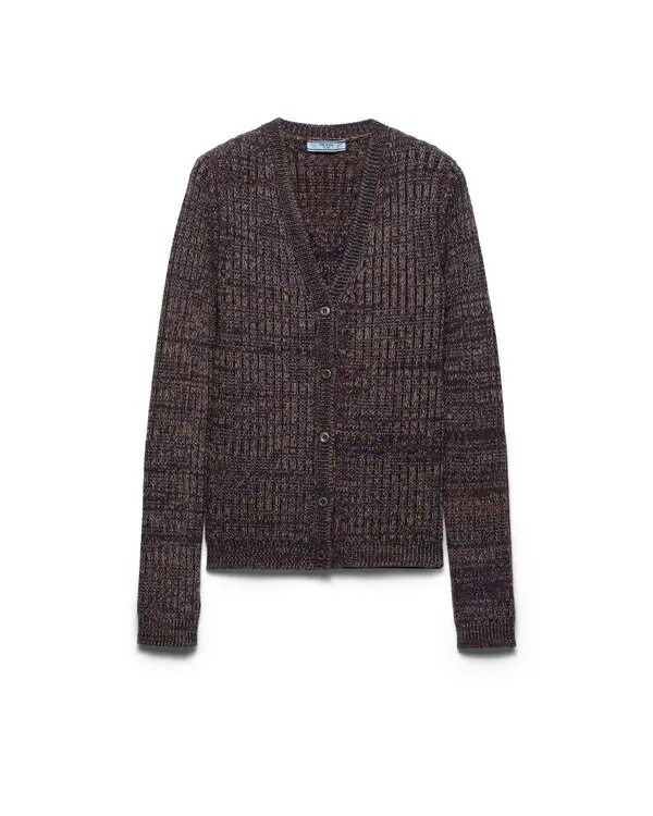 Prada Mouliné Wool Cardigan - Blue