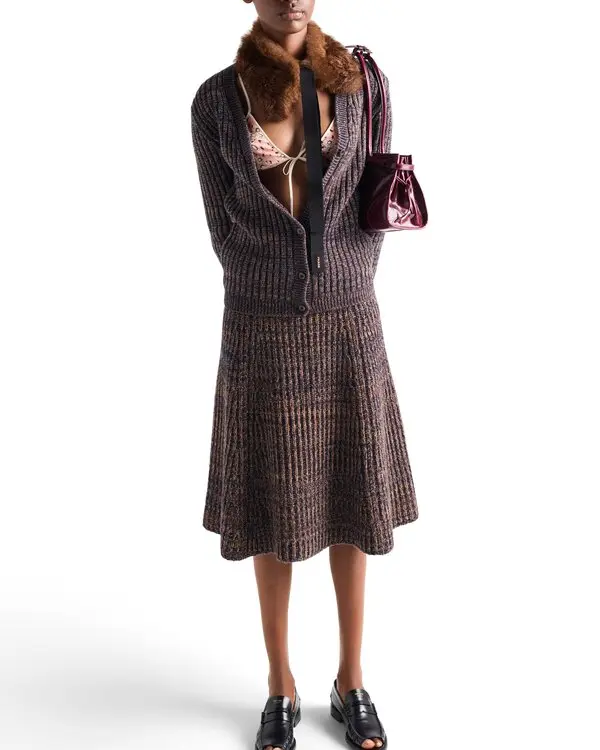 Prada Mouliné Wool Cardigan