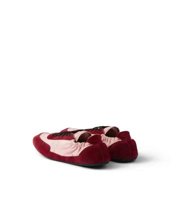Prada Re-nylon And Suede Sneakers - Pink
