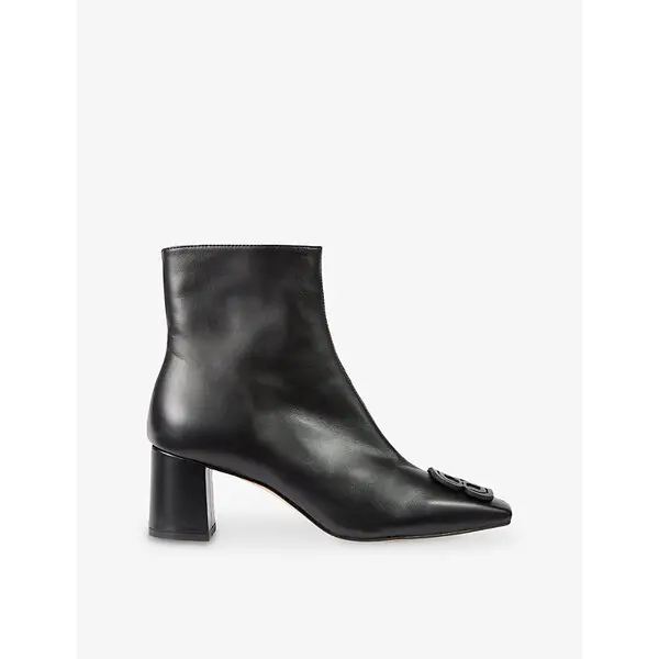 LK BENNETT Olanna Heeled Leather Ankle Boots