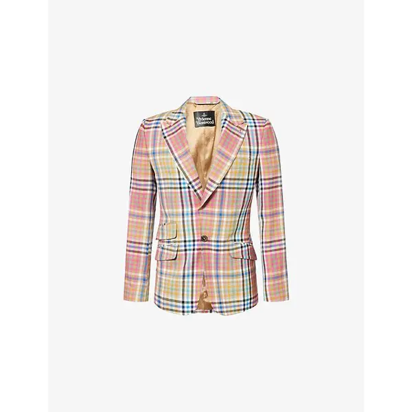 VIVIENNE WESTWOOD Peak-lapel Checked Wool Blazer