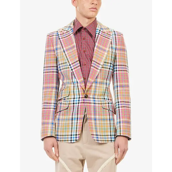 VIVIENNE WESTWOOD Peak-lapel Checked Wool Blazer