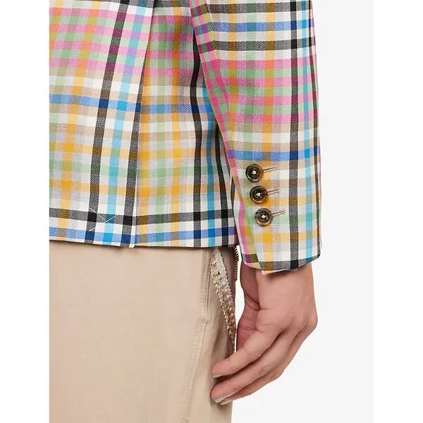 VIVIENNE WESTWOOD Peak-lapel Checked Wool Blazer