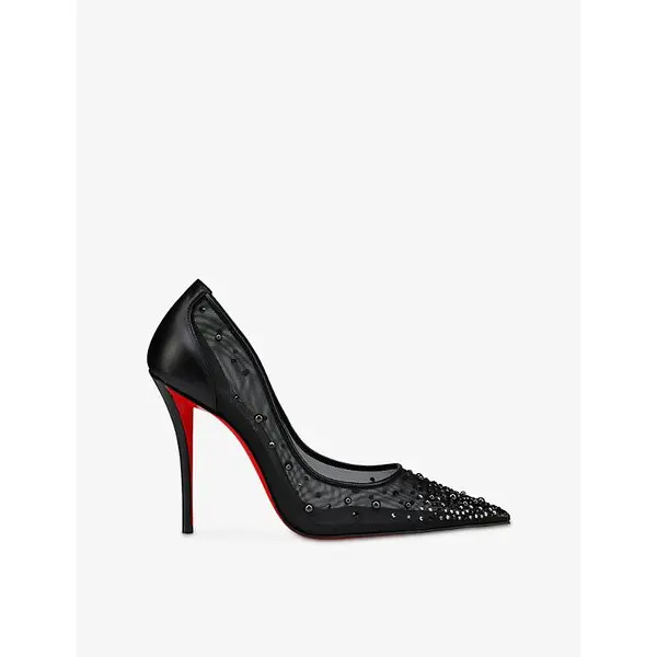 CHRISTIAN LOUBOUTIN Miss Z Degrastrass Perla Heeled Courts - Version Black/lin Bl