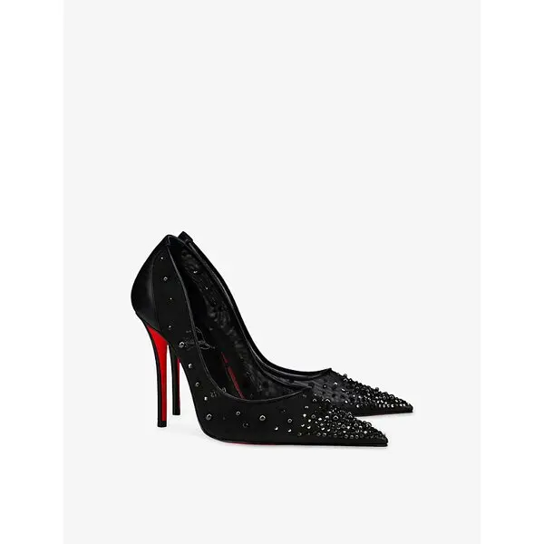 CHRISTIAN LOUBOUTIN Miss Z Degrastrass Perla Heeled Courts - Version Black/lin Bl