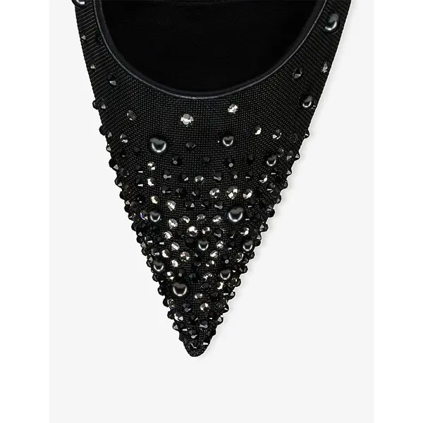 CHRISTIAN LOUBOUTIN Miss Z Degrastrass Perla Heeled Courts - Version Black/lin Bl