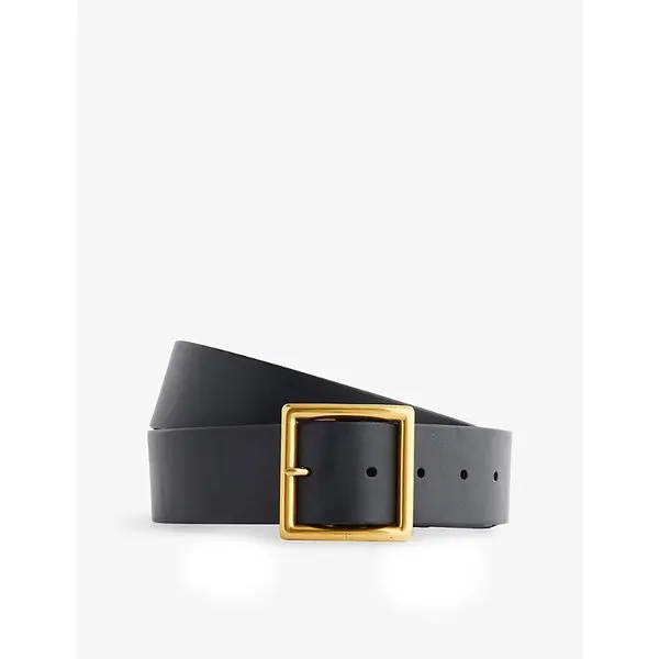 Visvim Square-buckle Leather Belt - Black