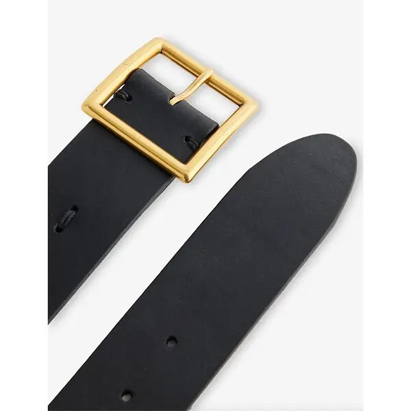 Visvim Square-buckle Leather Belt - Black