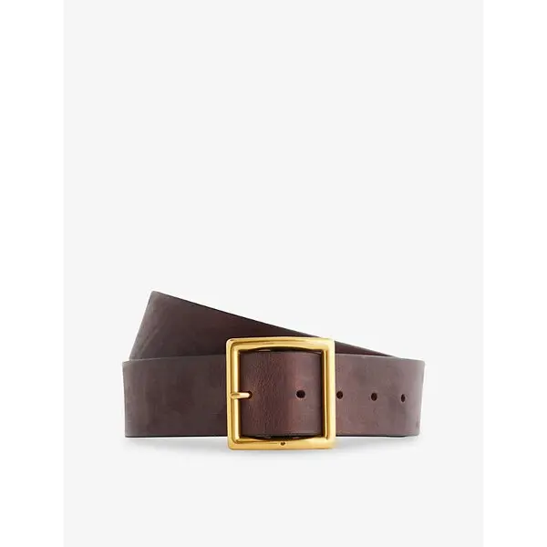 Visvim Square-buckle Leather Belt - Dk.brown