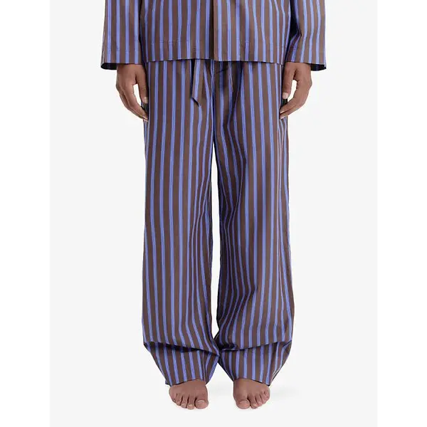 TEKLA Striped Cotton-poplin Pyjama Bottoms