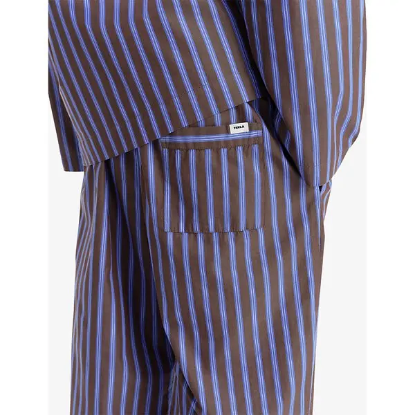 TEKLA Striped Cotton-poplin Pyjama Bottoms
