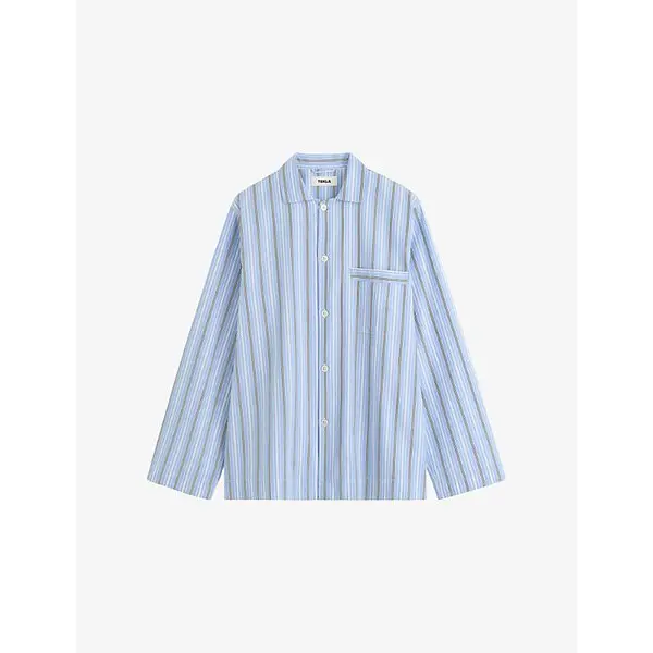 TEKLA Striped Cotton-poplin Pyjama Shirt - Stave Stripes