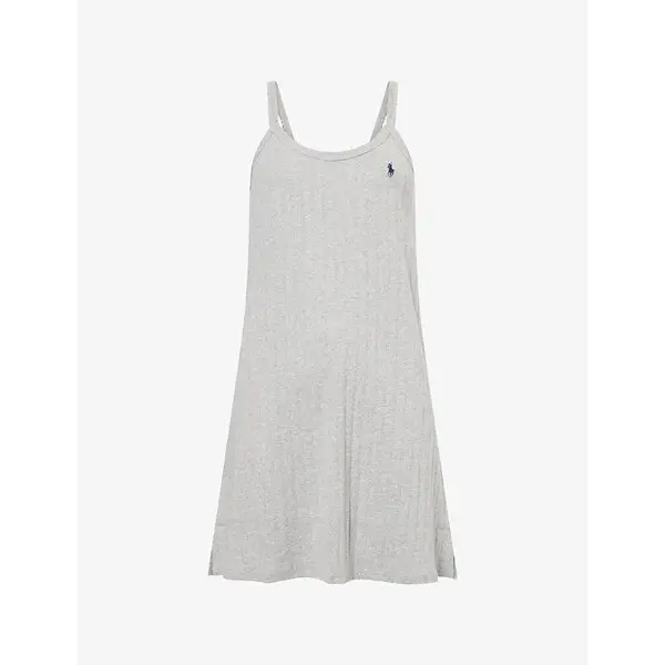 Polo Ralph Lauren Pointelle Cotton-jersey Cami Slip Dress - Heather Grey