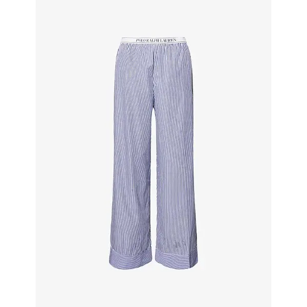 Polo Ralph Lauren Pack Of Two Stripe Cotton Pyjama Trousers - Hydrangea / Beacon Blue