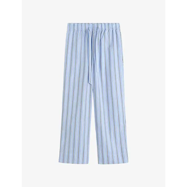 TEKLA Striped Cotton-poplin Pyjama Bottoms - Stave Stripes