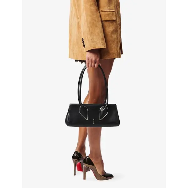 CHRISTIAN LOUBOUTIN Venus Baguette Leather Shoulder Bag - Black