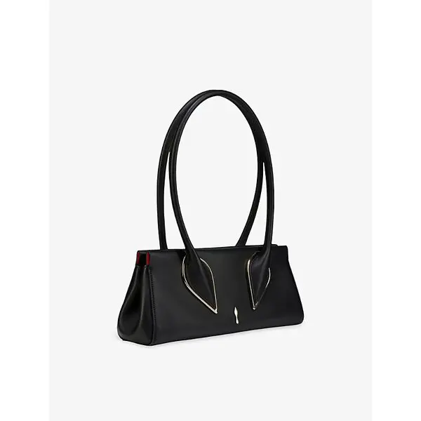 CHRISTIAN LOUBOUTIN Venus Baguette Leather Shoulder Bag - Black
