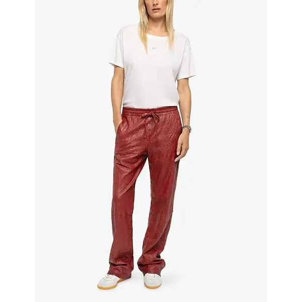 Zadig&Voltaire Leather Trousers - Cherry