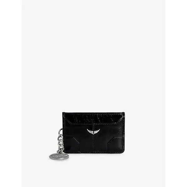 Zadig&Voltaire Sunny Vintage-effect Leather Card Holder - Noir
