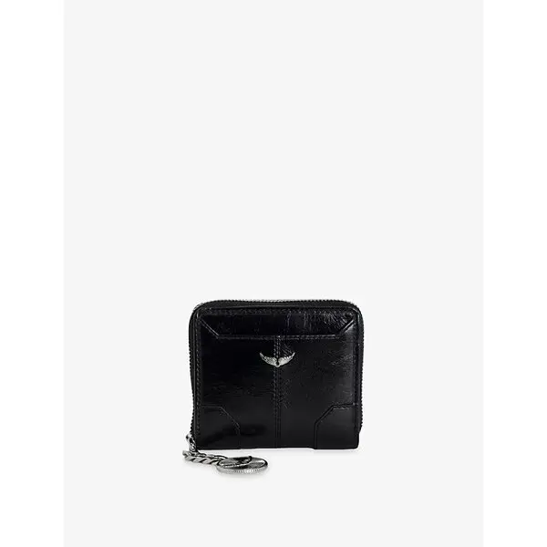 Zadig&Voltaire Sunny Mini Vintage-effect Leather Wallet - Noir