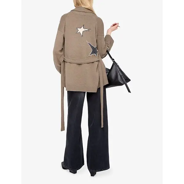Zadig&Voltaire Alpa Star-pattern Wool And Cashmere Jacket - Latte