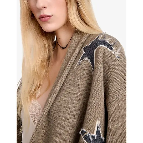 Zadig&Voltaire Alpa Star-pattern Wool And Cashmere Jacket - Latte