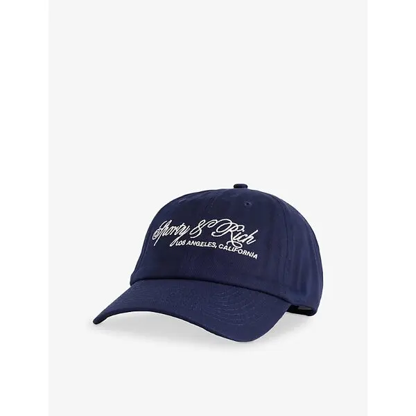 SPORTY & RICH Embroidered Cotton Cap - Dark Navy