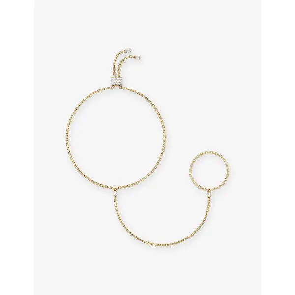PHORIA Stellar 18ct Yellow-gold Vermeil Plated Sterling-silver And White Topaz Hand Chain - Gold/white