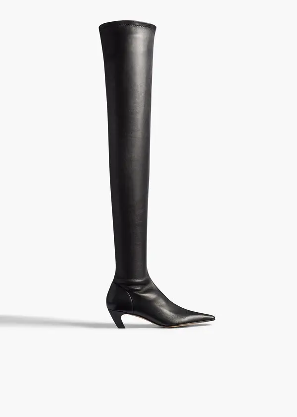 Khaite Arizona Over-the-knee Stretch Boot In Nappa Leather - Black
