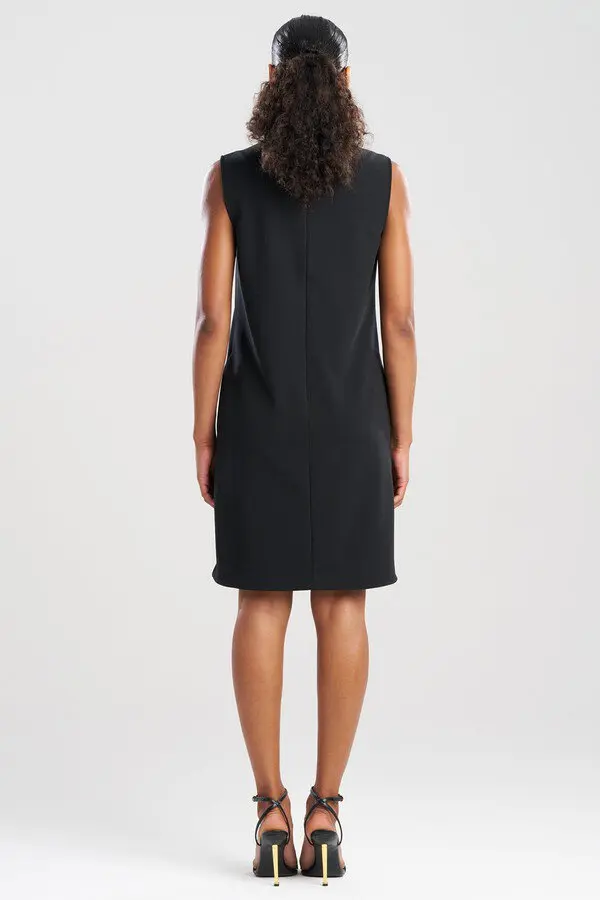 Natori Embellished Knit Crepe Shift Dress
