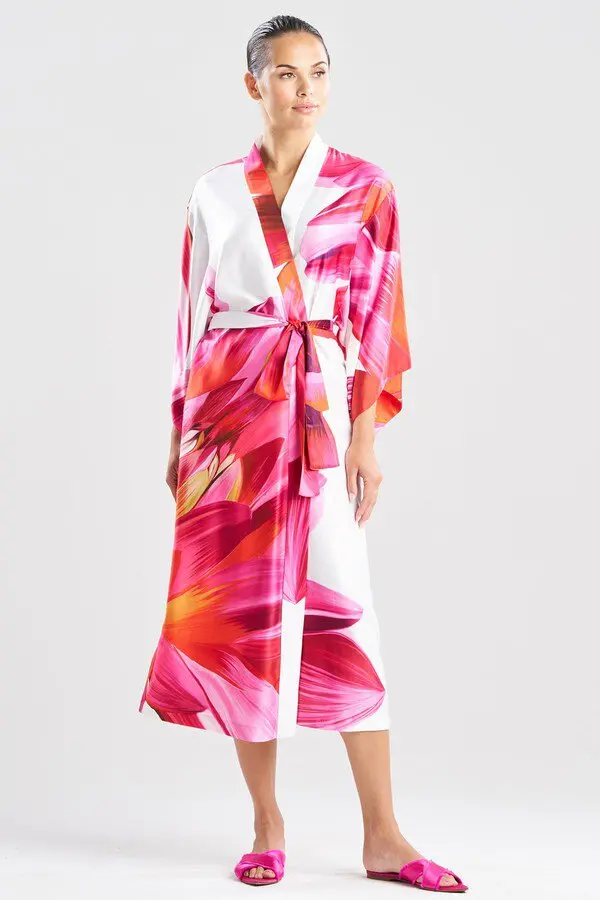Natori Palau Printed Charmeuse Robe