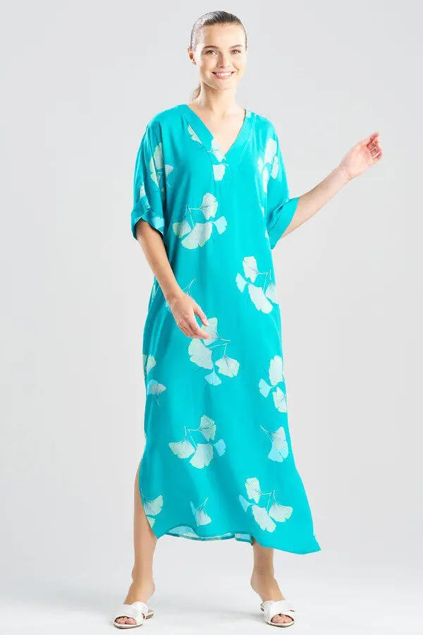 Natori Ginkgo Challis Dolman Caftan