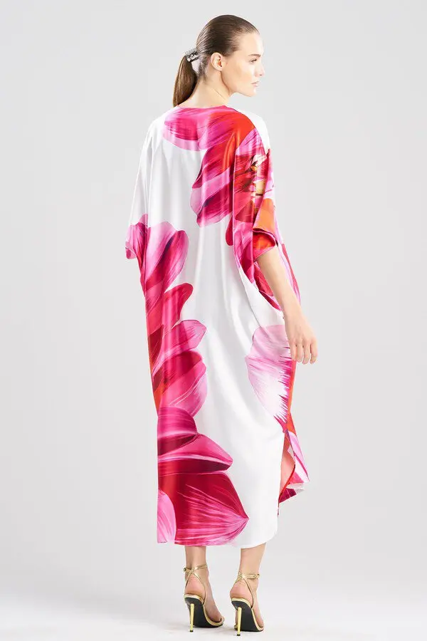Natori Printed Charmeuse Caftan
